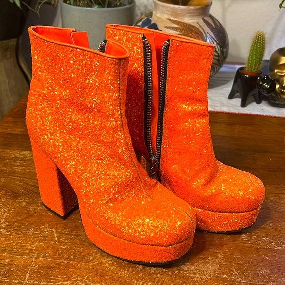 Current Mood | Shoes | Current Mood Platform Glitter Sparkle Orange ...